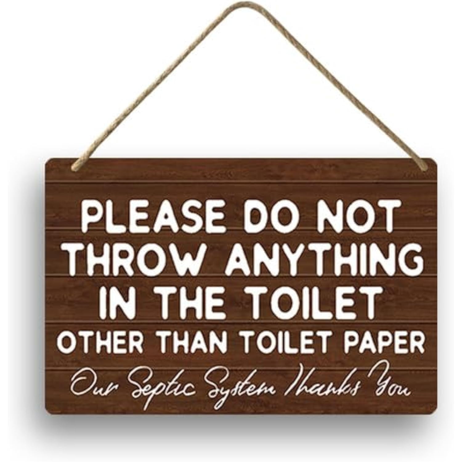 Please Do Not Throw Anything in The Toilet Hanging Bathroom Sign ...