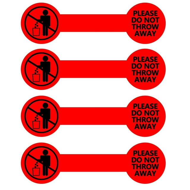 Please Do Not Throw Away Sign Stickers 4x1Inch Permanent Self Adhesive Labels,300 Pcs Per Roll ...