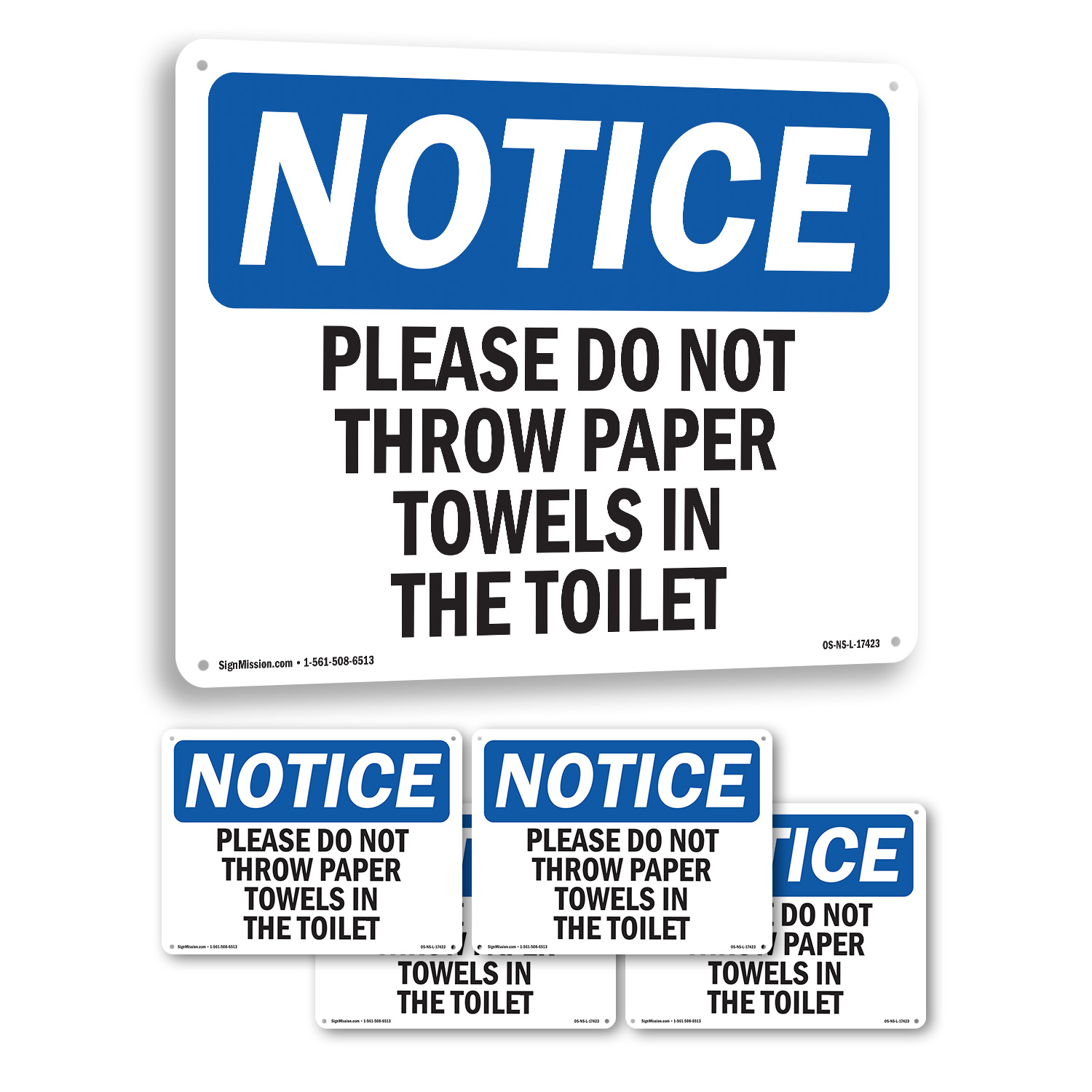 Please Do Not Throw Paper Towels In The Toilet OSHA Notice Rigid ...