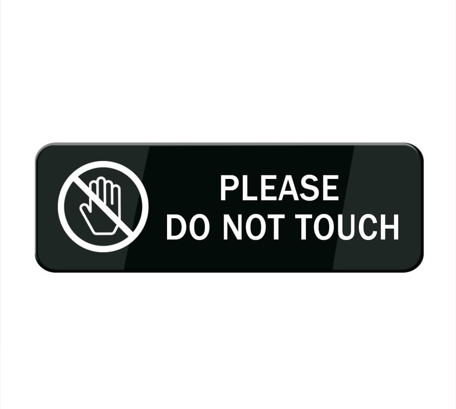 Please Do Not Touch Sign, Signage White/Black Plastic Acrylic, 10" X 3 ...