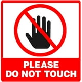 Please Do Not Touch Stickers 6inch Self Adhesive Don't Touch Warning ...