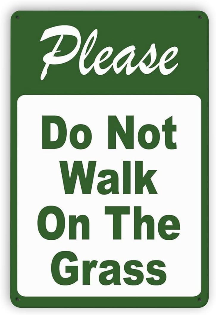 Please Do Not Walk On Grass Metal Sign No Walking On Lawn Lawns Yard ...