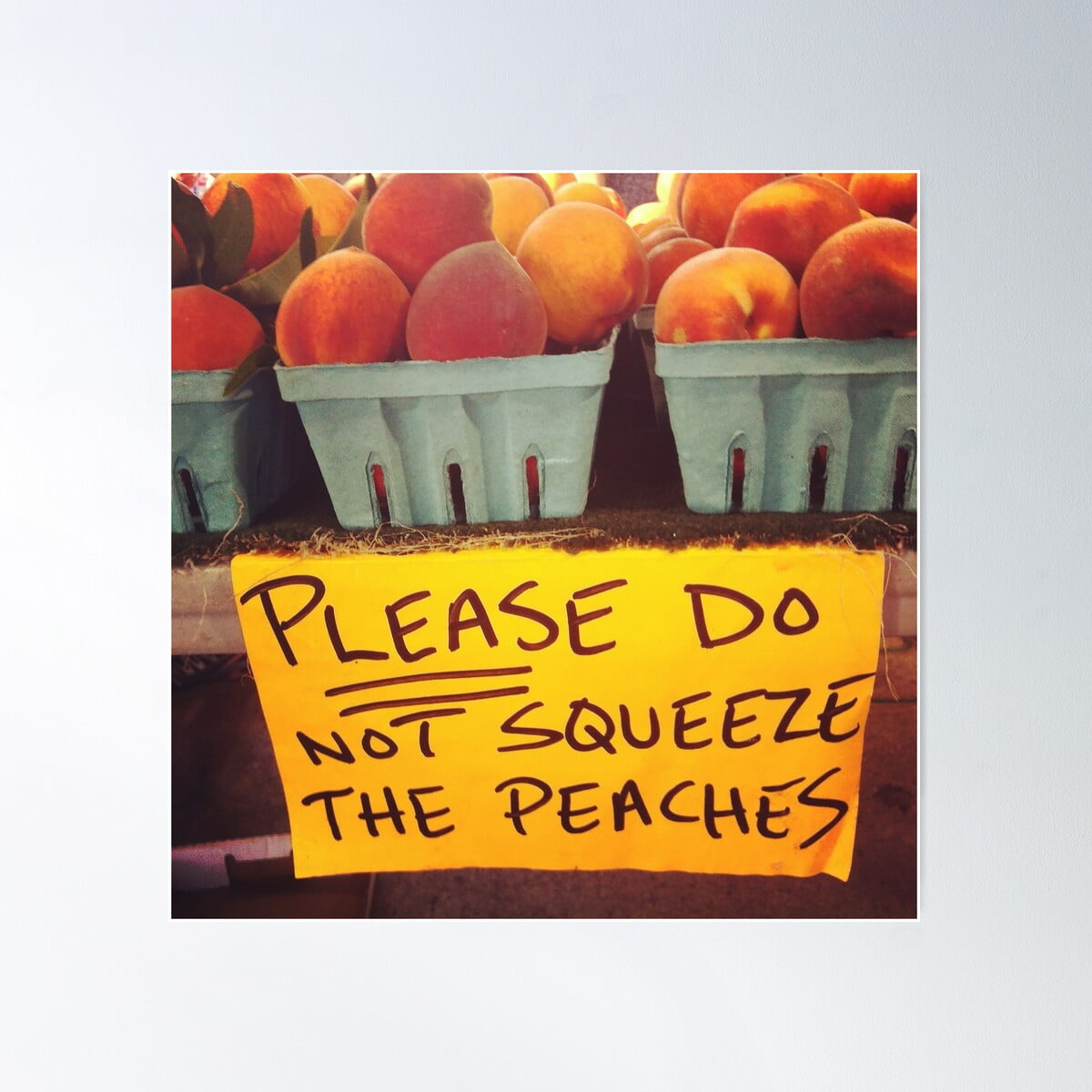 Please Don'T Squeeze The Peaches Poster Wall Art, Modern Wall Decor For ...