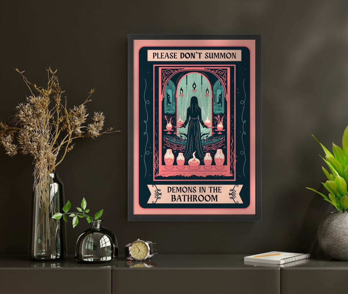 Please Don’T Summon Demons In The Bathroom Sign - Witchy Bathroom Print ...