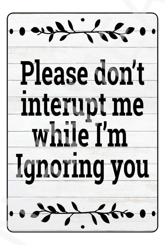 Please Don't Interupt Me Funny Metal Sign Weatherproof SIZE: 8" x 12 ...