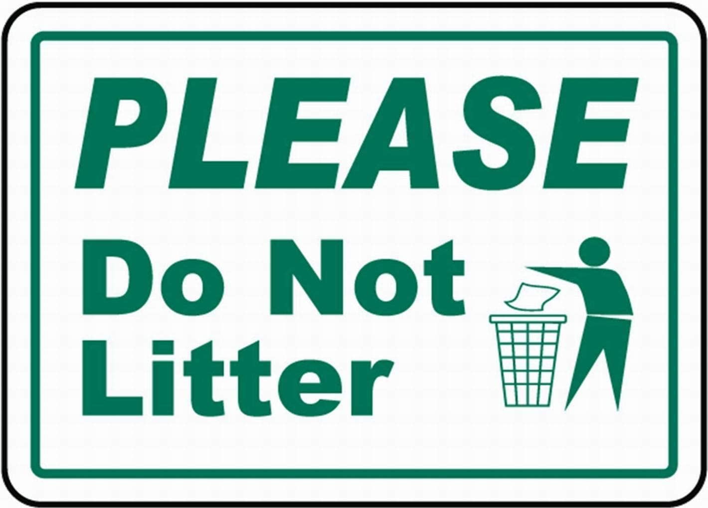 Please Don't Litter Sign Safety Sign Tin Metal Warning Sign Notice ...