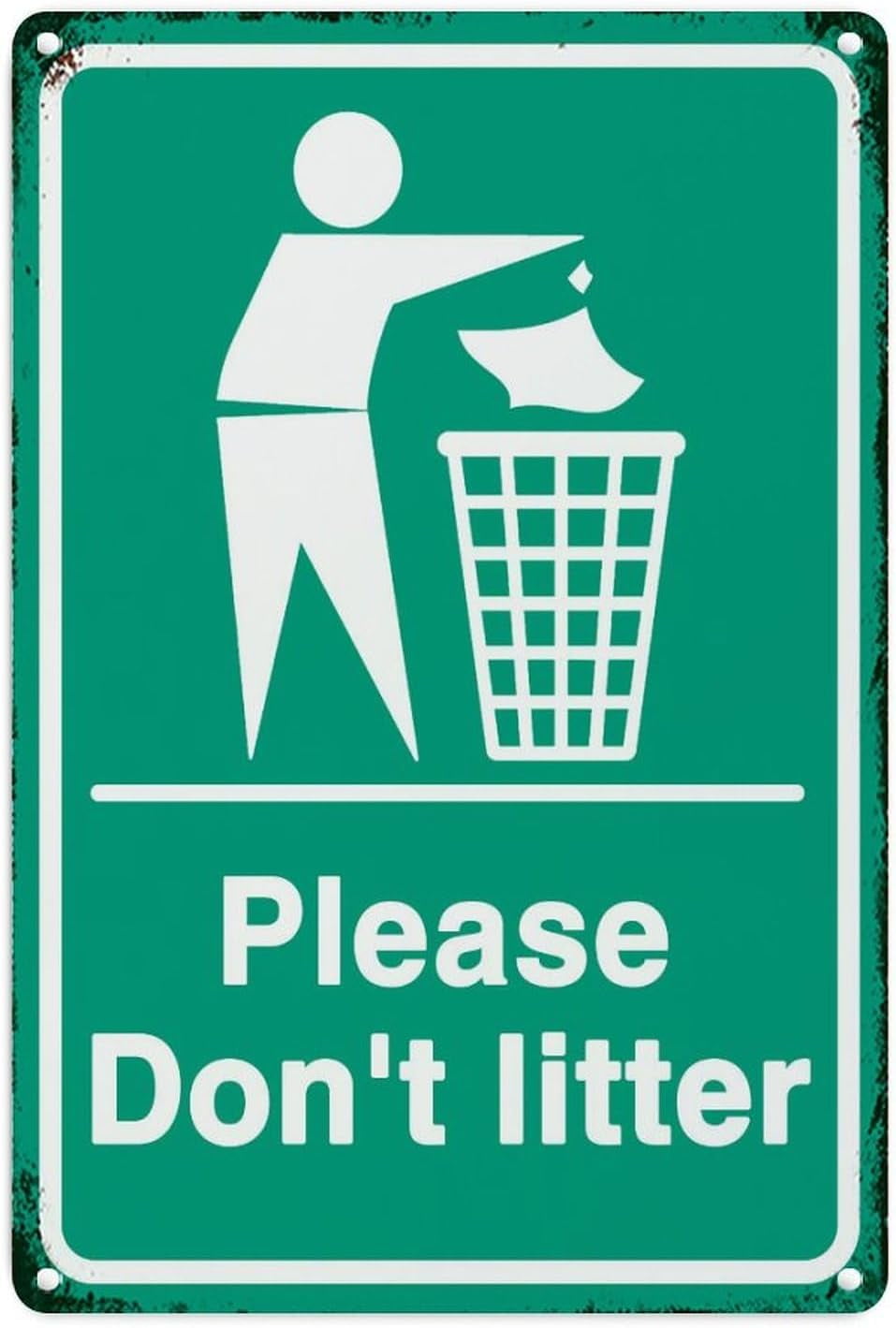 Please Don't Litter Street Metal Signs Man Cave Vintage No Rust Safety ...