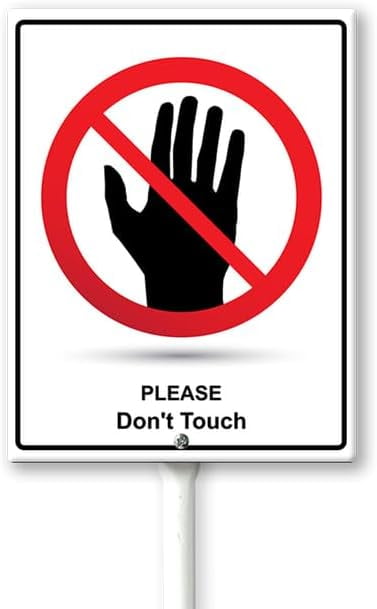 Please Don't Touch Sign With Metal Stake Metal Tin Sign 8x12inch ...