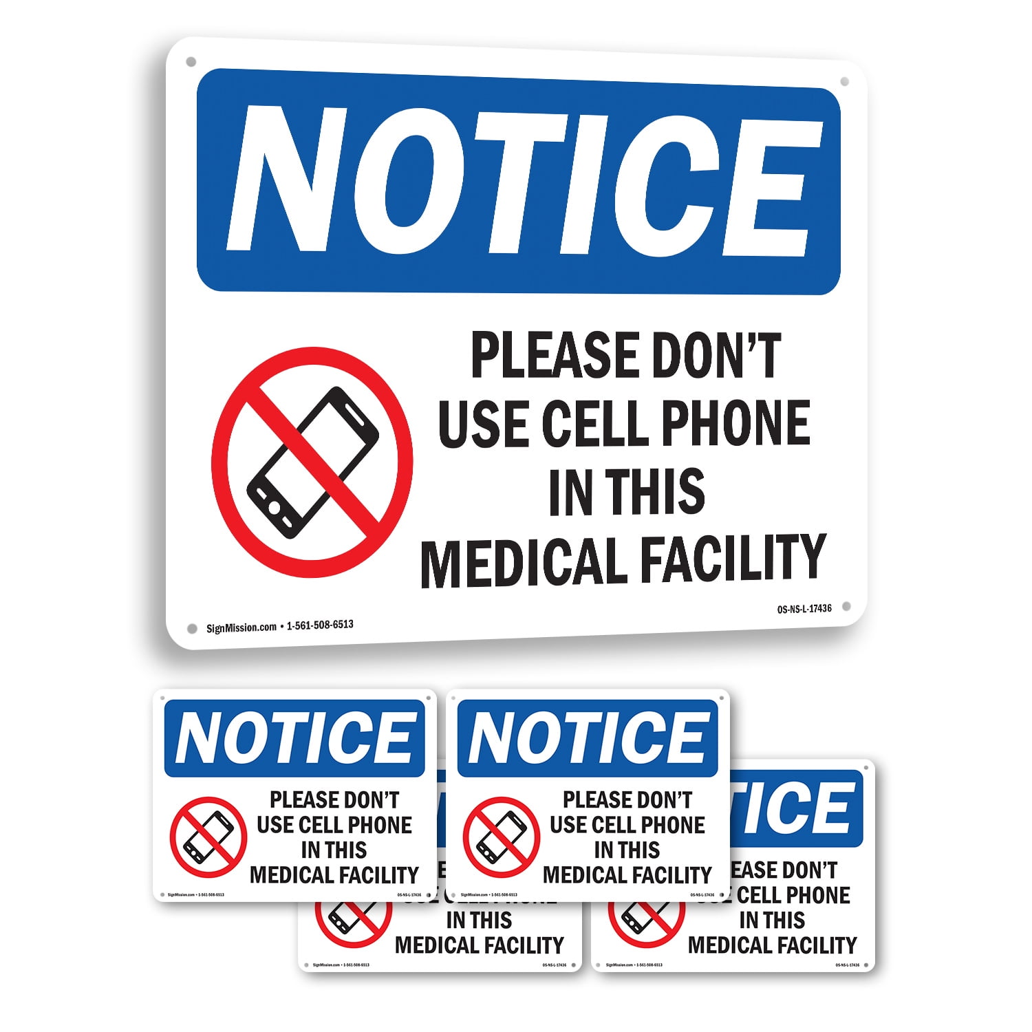 Please Don't Use Cell Phone OSHA Notice Aluminum Sign 24 Inch x 18 Inch ...
