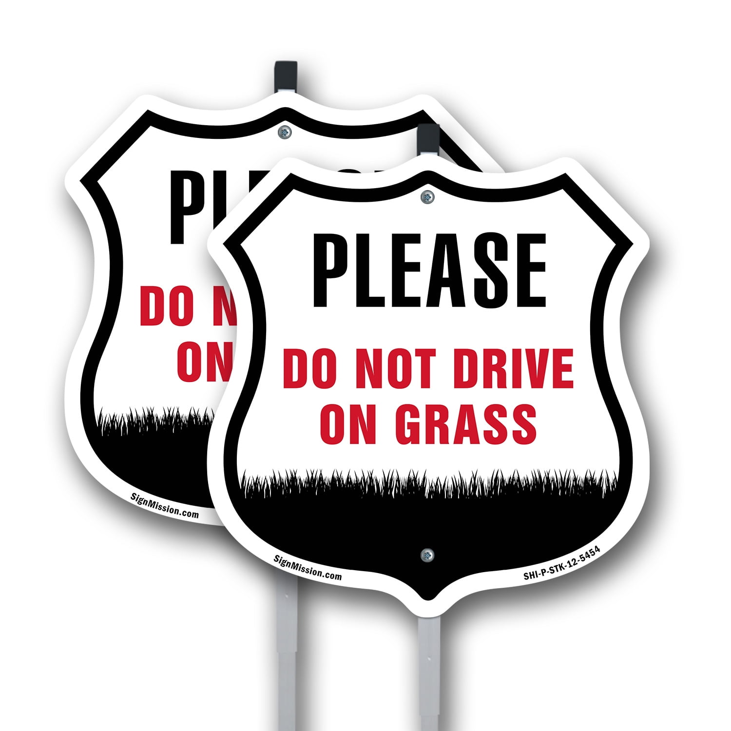 Please Do Not Drive On The Grass (2 Pack) 12 inch X 12 inch Shield ...
