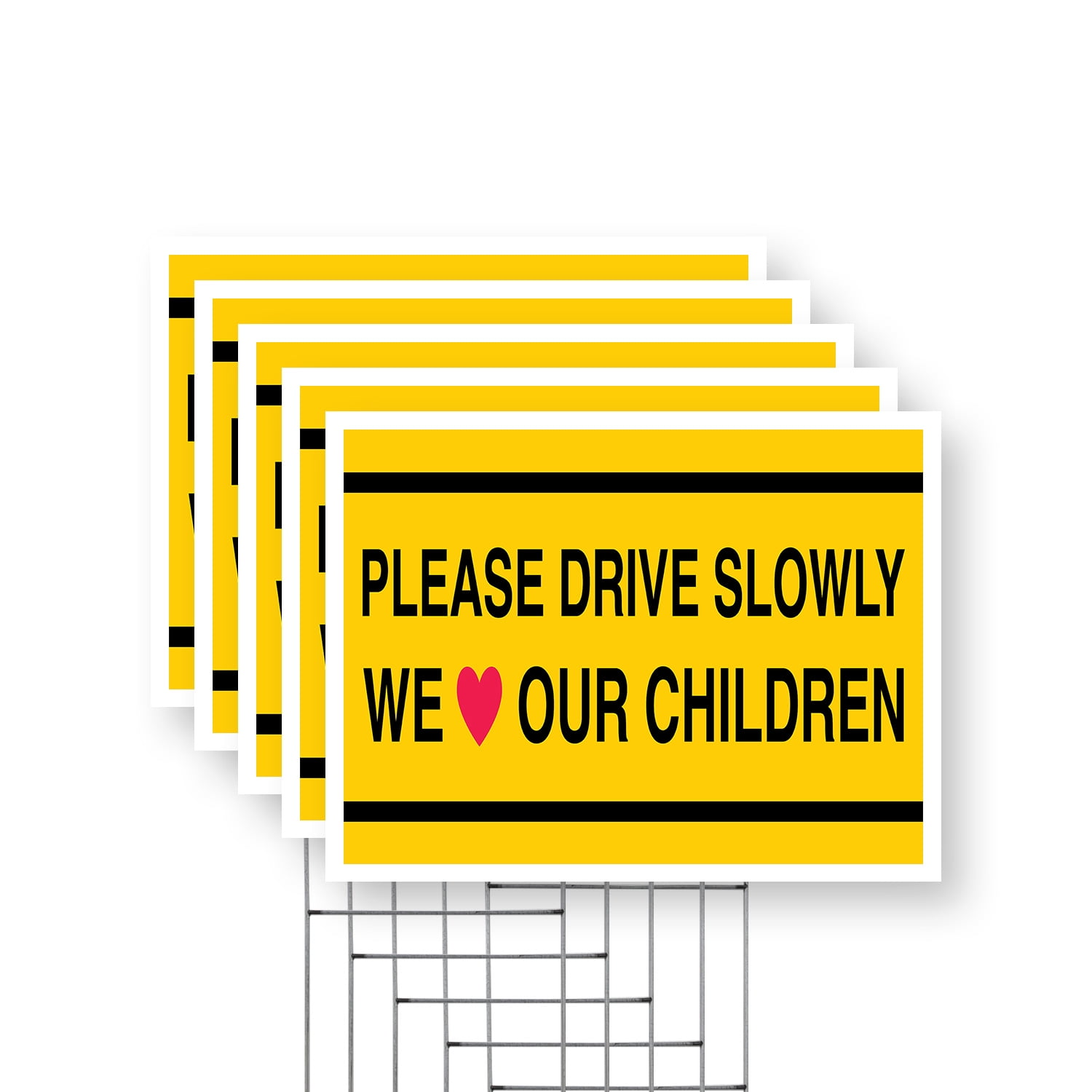 Please Drive Slowly We Love Our Children Yard Sign 5 Pack of 18 Inch x ...