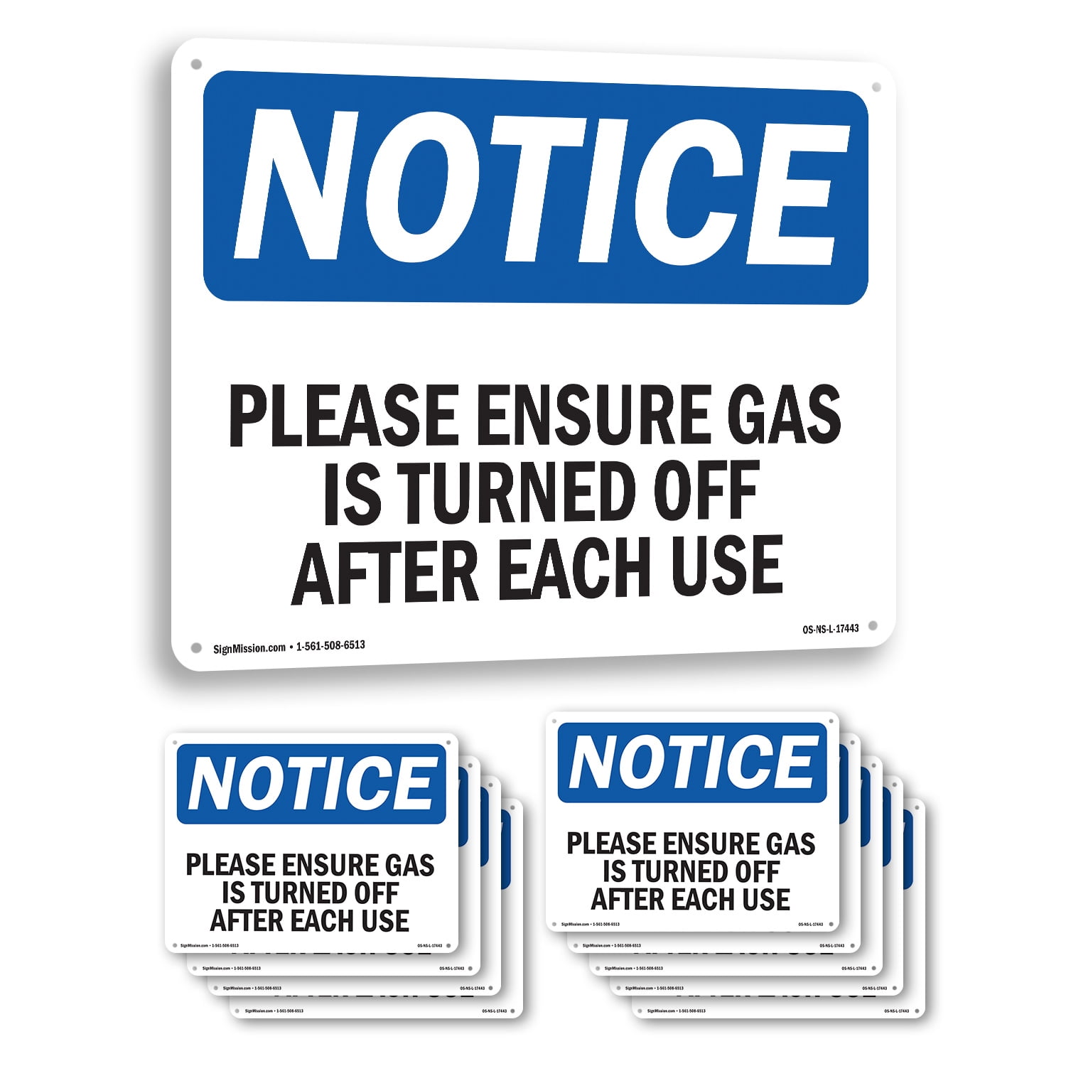 Please Ensure Gas Is Turned Off After Each Use OSHA Notice Rigid ...