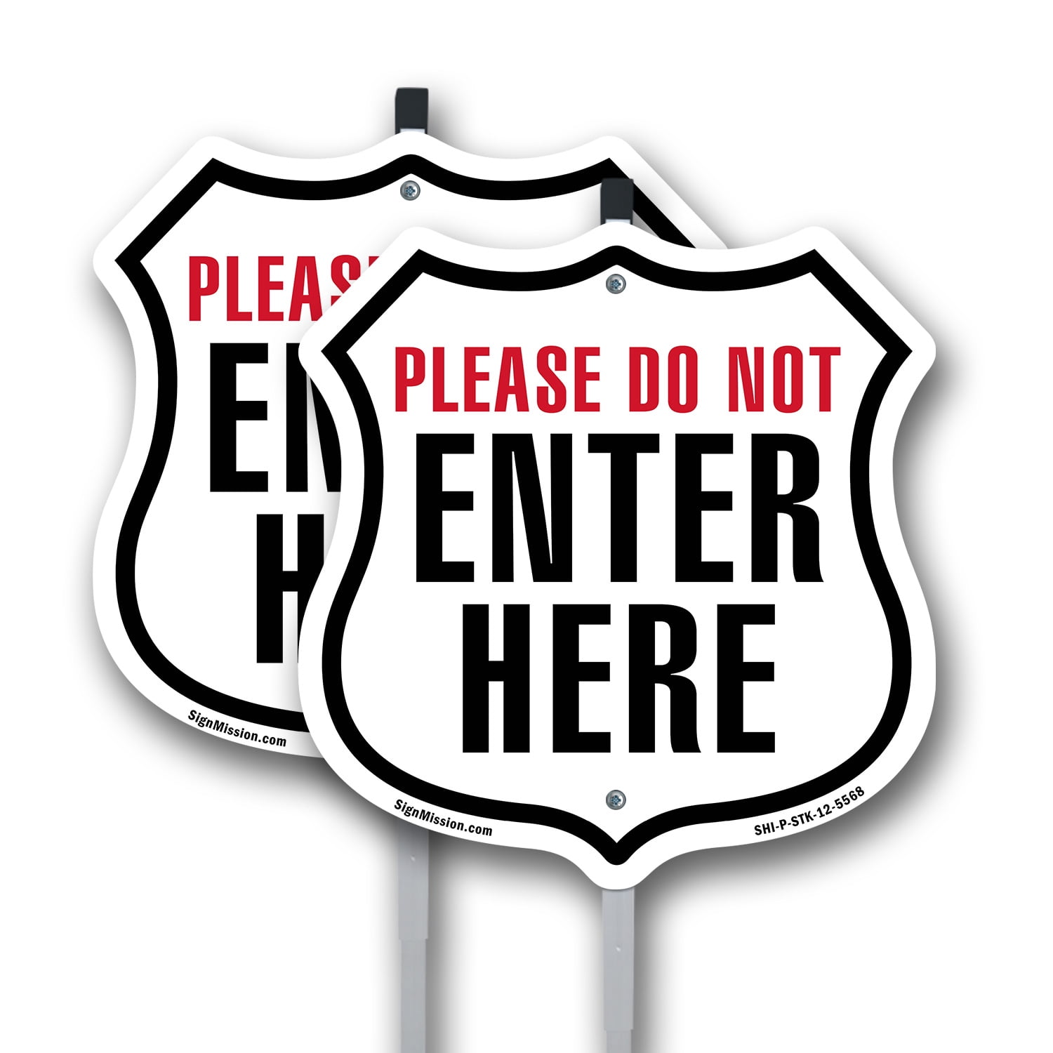 Please Do Not Enter Here (2 Pack) 12 inch X 12 inch Shield Shaped ...