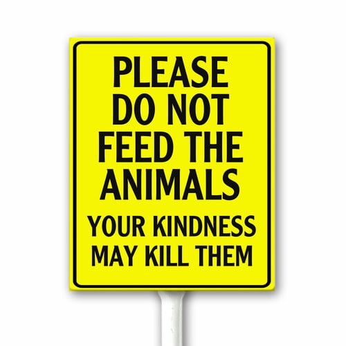 Please Do Not Feed Animals Yellow Warning Sign, Farm Outdoor Yard Sign ...