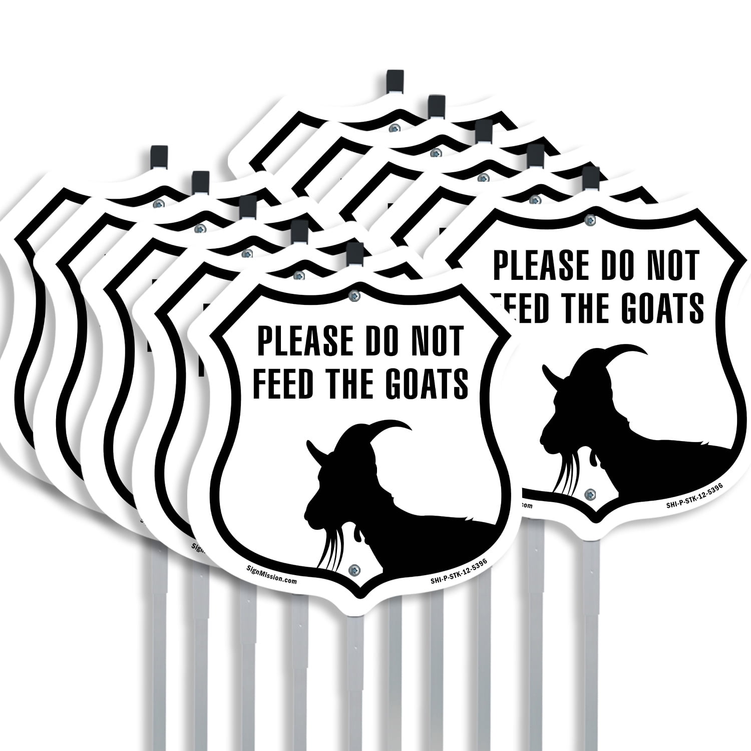 Please Do Not Feed The Goats (10 Pack) 12 inch X 12 inch Shield Shaped ...