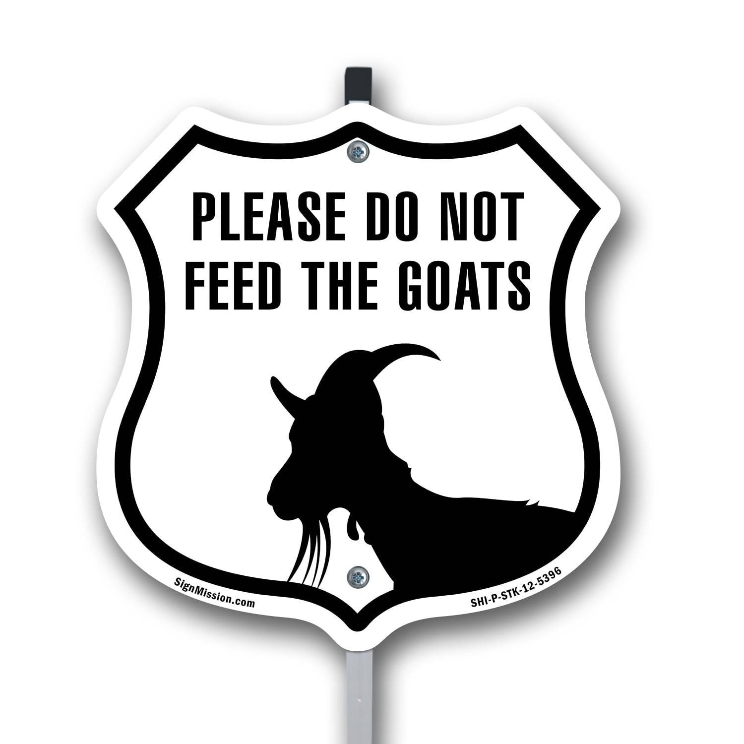 Please Do Not Feed The Goats 12 inch X 12 inch Shield Shaped Commercial ...