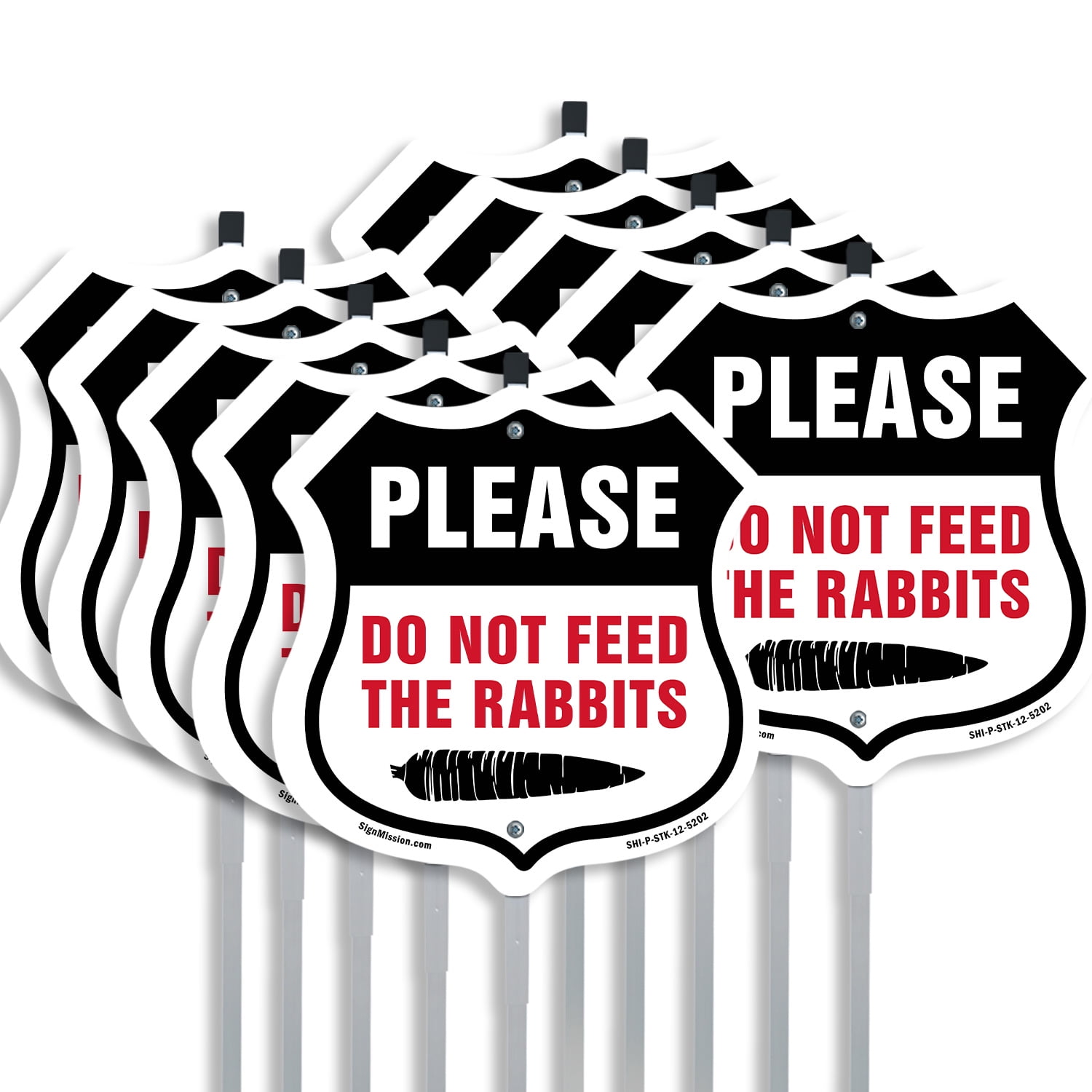 Please Do Not Feed The Rabbits (10 Pack) 12 inch X 12 inch Shield ...