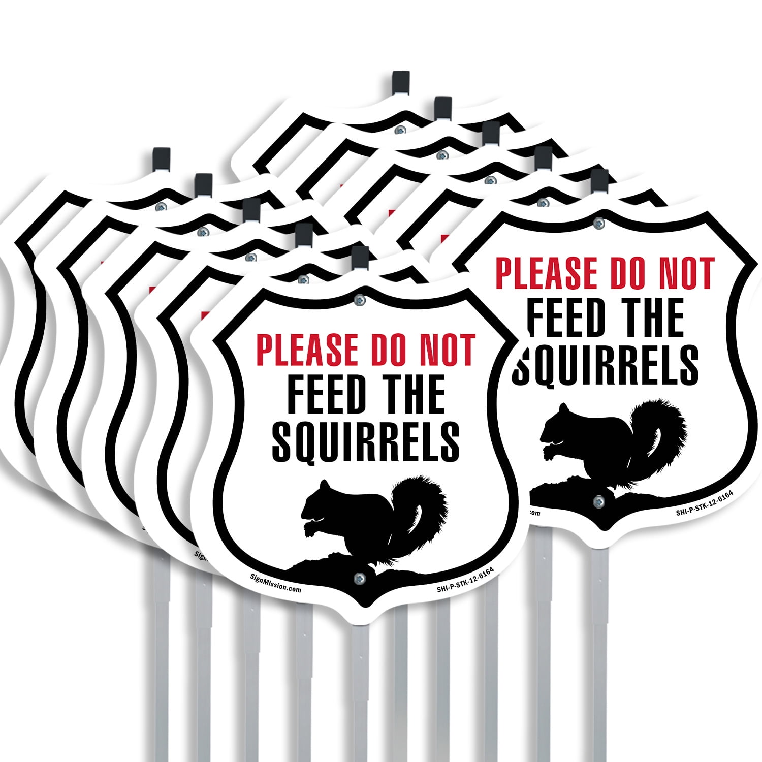Please Do Not Feed The Squirrels (10 Pack) 12 inch X 12 inch Shield ...