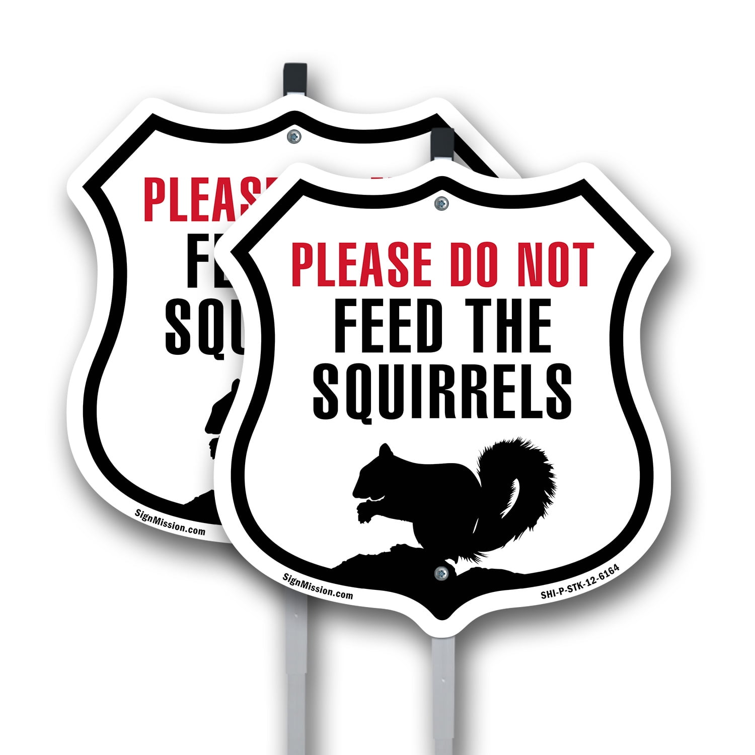 Please Do Not Feed The Squirrels (2 Pack) 12 inch X 12 inch Shield ...