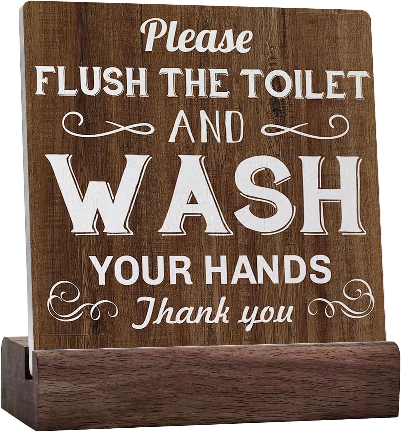 Please Flush The Toilet Ceramic Table Sign Desk Decor, Bathroom Quote ...
