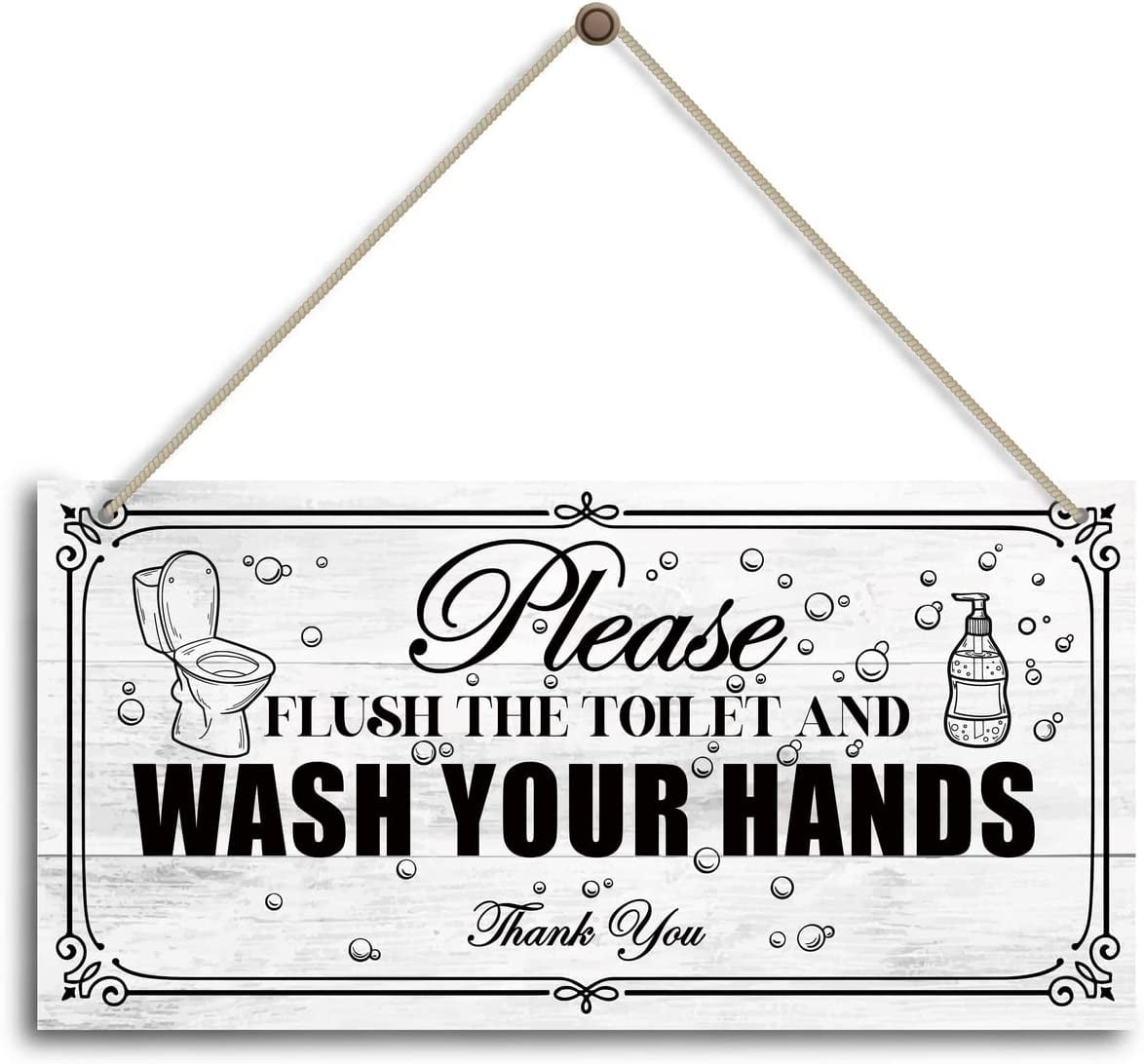 Please Flush The Toilet and Wash Your Hands Thank You Signs - Funny ...