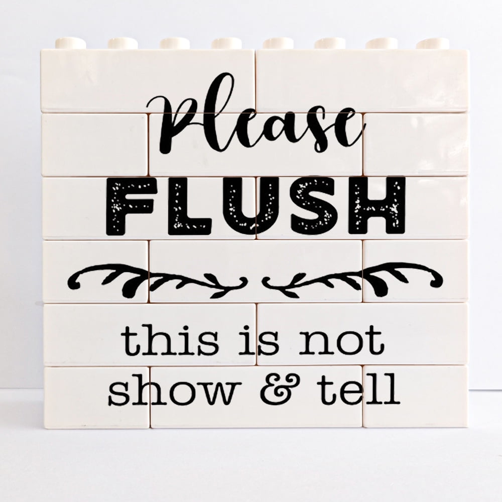 Please Flush This Artwork Building Bricks Blocks Puzzles Rustic ...