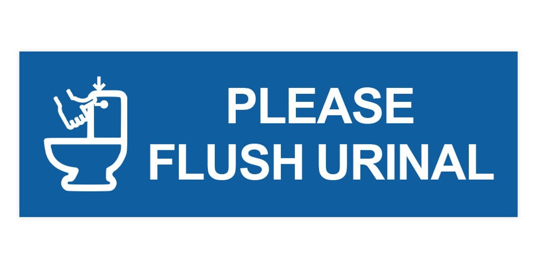 Please Flush Urinal Sign For Door, Acrylic Plastic, Black And White ...