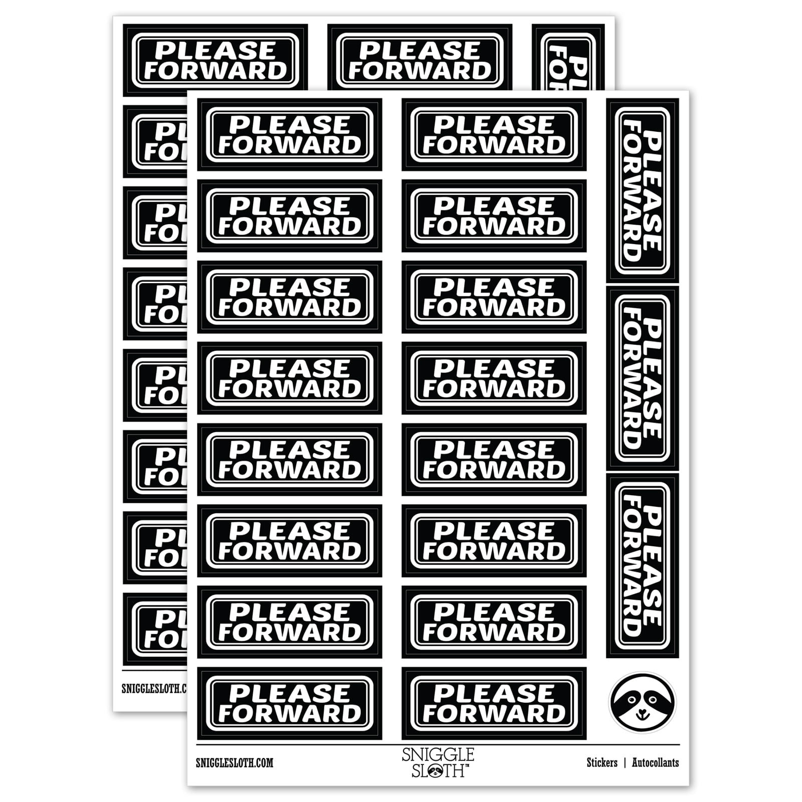 Please Forward Letter Mail Sticker Set - Black - Gloss Finish - 2.00 ...