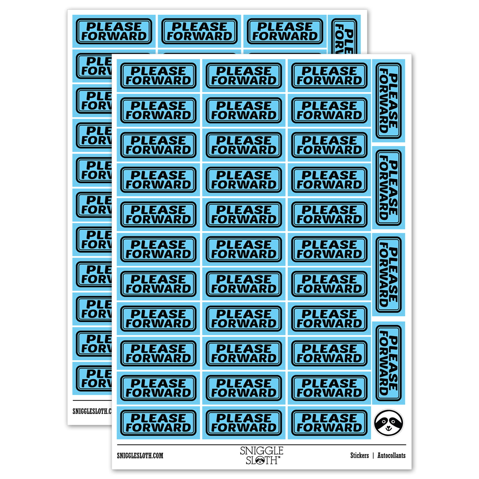 Please Forward Letter Mail Sticker Set - Light Blue - Matte Finish - 1. ...