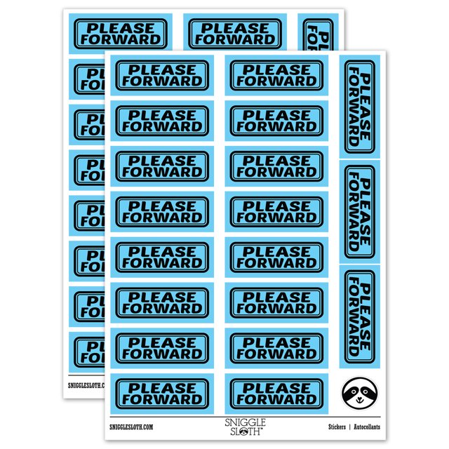 Please Forward Letter Mail Sticker Set - Light Blue - Matte Finish - 2. ...