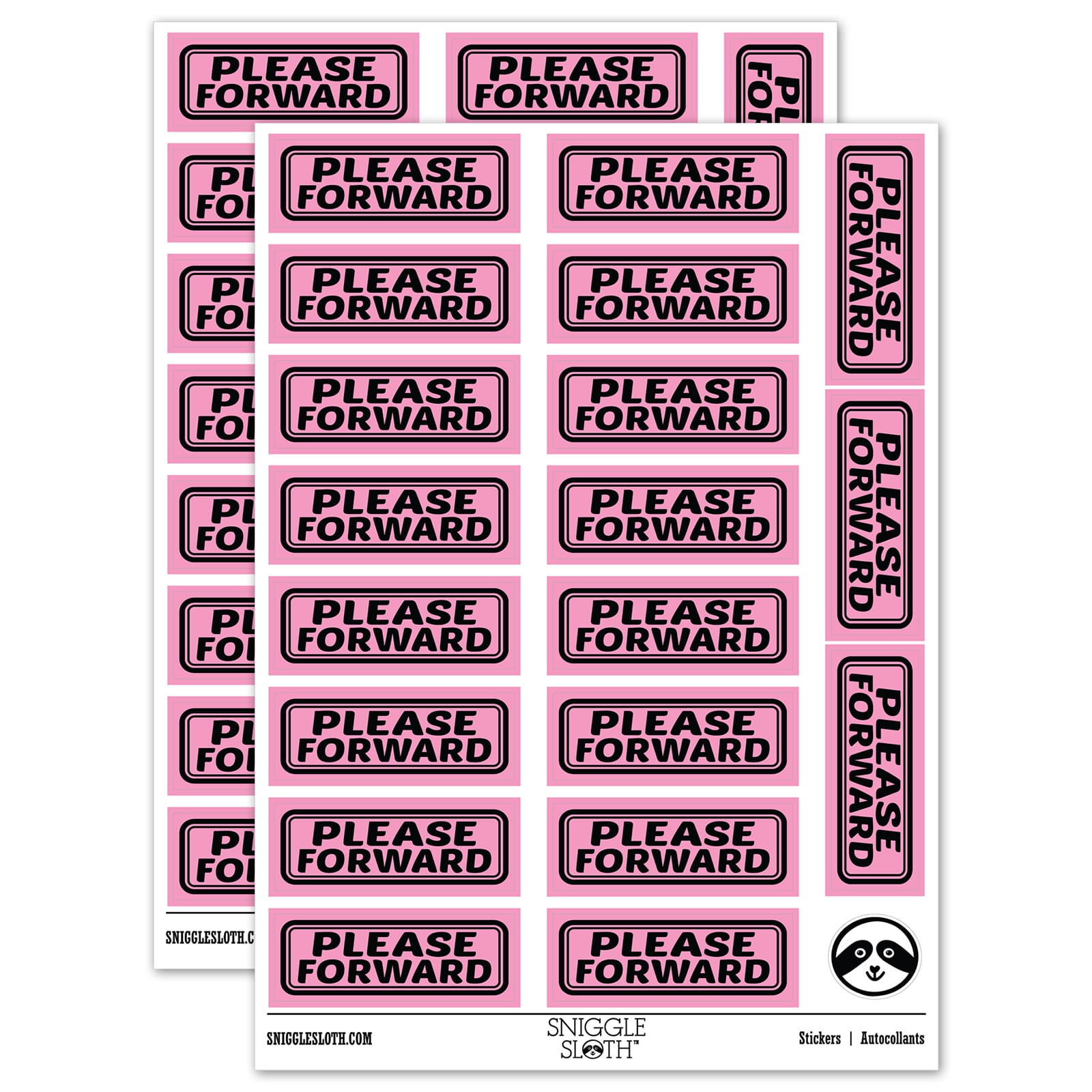 Please Forward Letter Mail Sticker Set - Light Pink - Gloss Finish - 2. ...