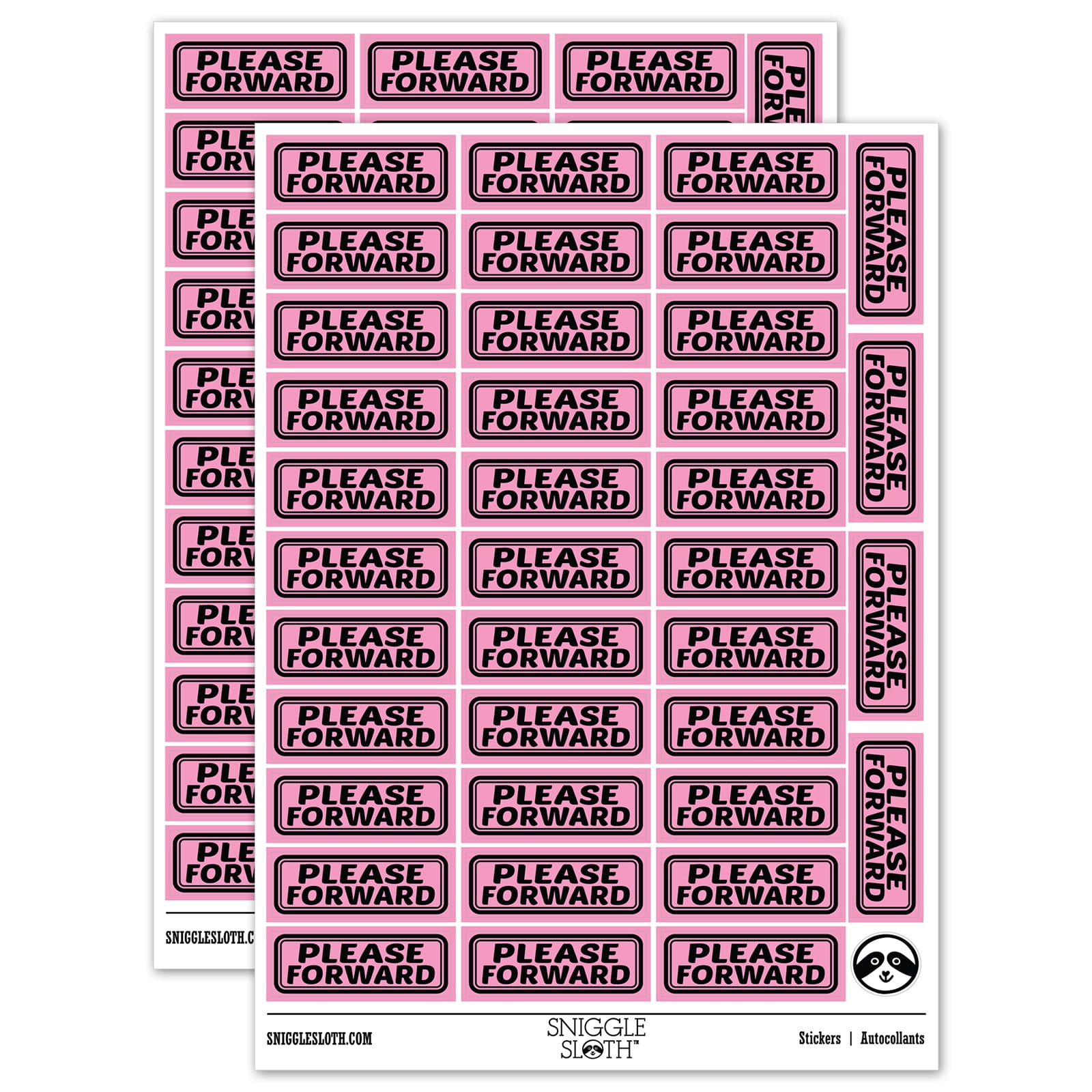 Please Forward Letter Mail Sticker Set - Light Pink - Matte Finish - 1. ...