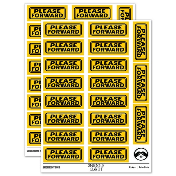 Please Forward Letter Mail Sticker Set - Yellow - Gloss Finish - 2.00 ...