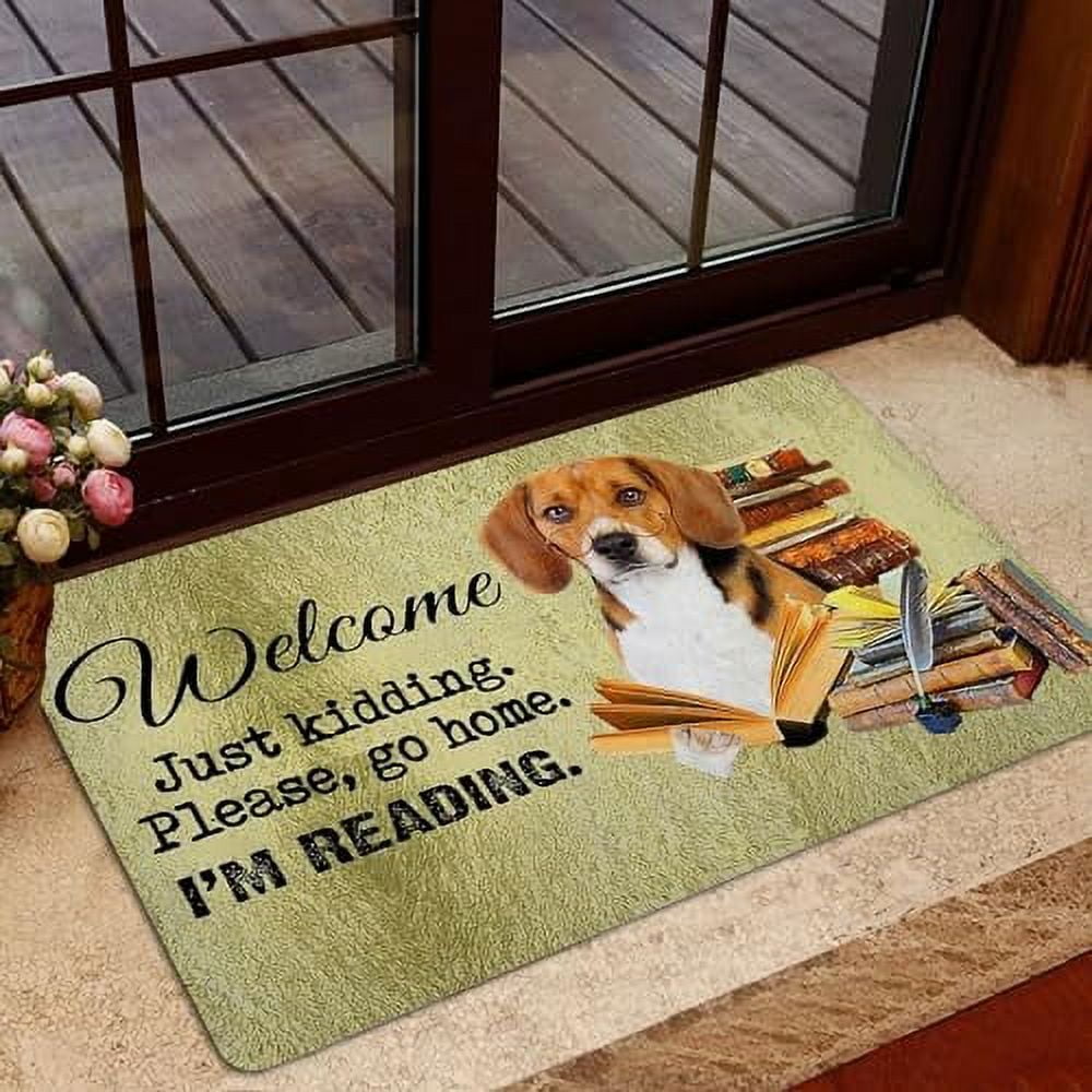 Please Go Home I'm Reading Indoor Doormat Beagle Dog Welcome Front Door ...