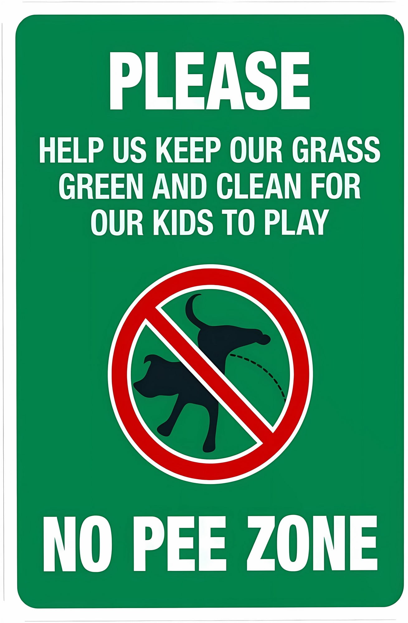 Please Help Keep Grass Green Clean for Kids Sign - 8"x12", Security ...