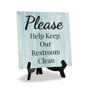 Keep Bathroom Clean Signs - Durable Wall Decor for Restrooms