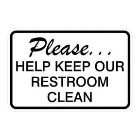 Keep Bathroom Clean Signs - Durable Wall Decor for Restrooms