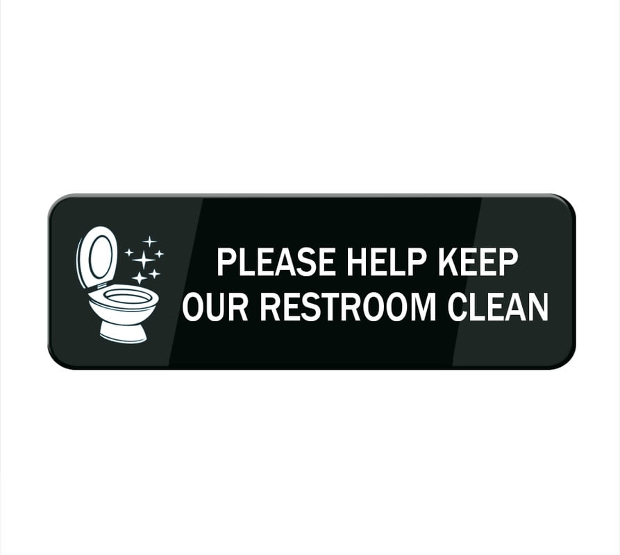 Please Help Keep Our Restroom Clean Sign, Self Adhesive Sign For Door ...