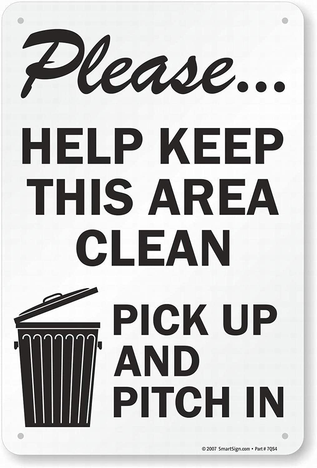 Please, Help Keep This Area Clean Safety Sign Notice Tin Signs 12x16 ...