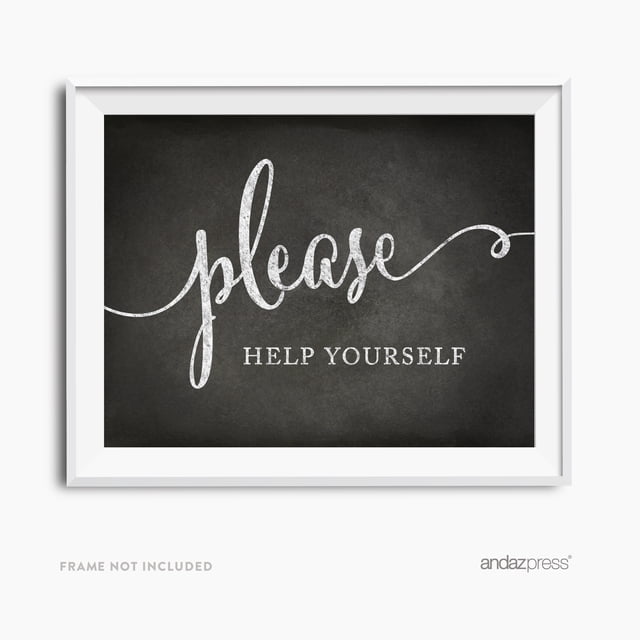 Please Help Yourself Vintage Chalkboard Wedding Party Signs - Walmart.com