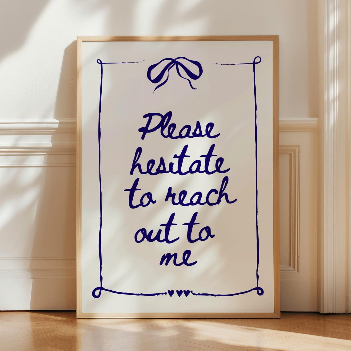 Please Hesitate To Reach Out • Funny Coquette Girly Wall Art • Mental ...