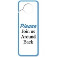 Please Join Us Around Back Plastic Door Knob Hanger Sign - Walmart.com