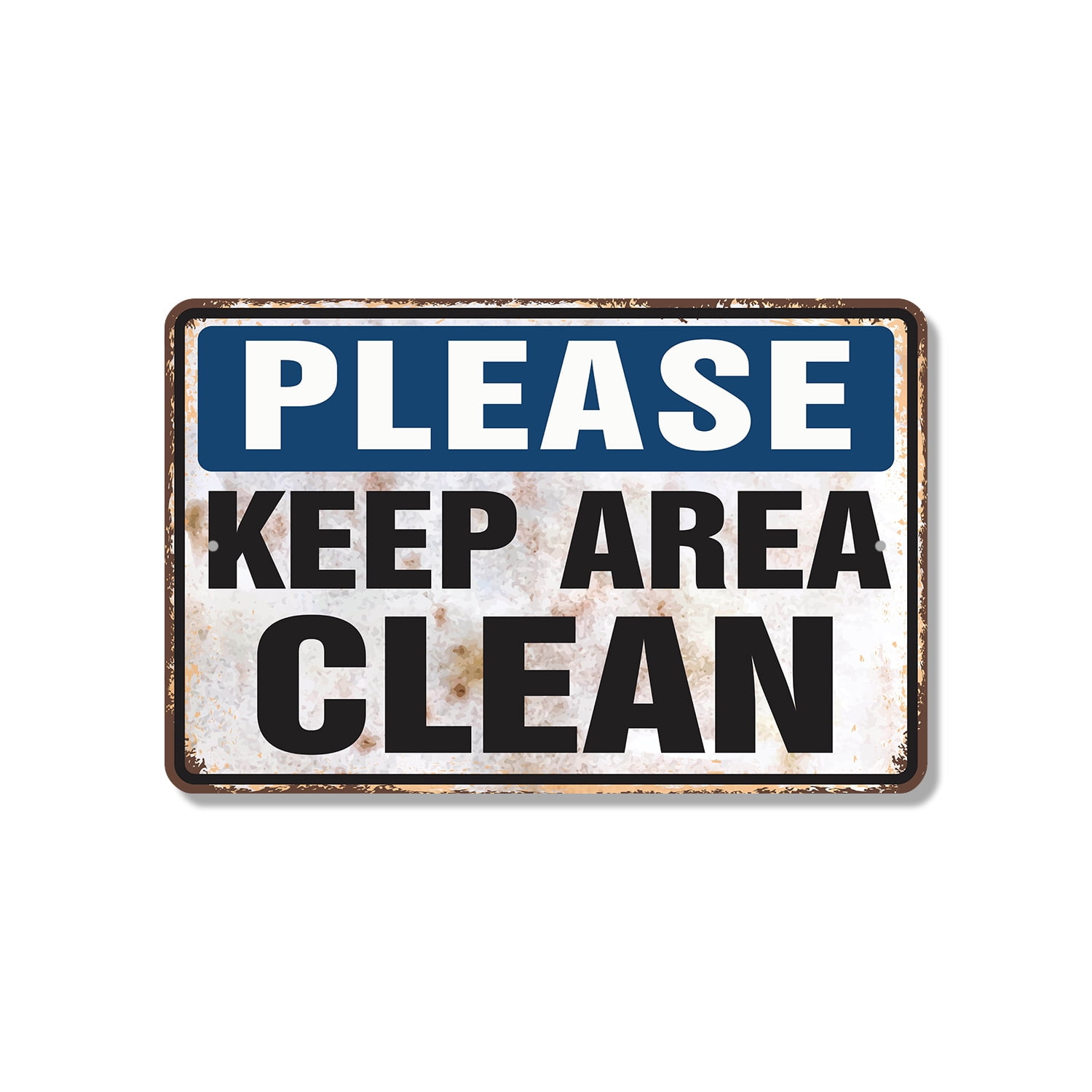 Please Keep Area Clean Vintage Style 8 Inch x 12 Inch Novelty Plastic ...