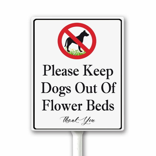 Please Keep Dogs Out Of Flower Beds Yard Sign with Stakes No Dogs ...