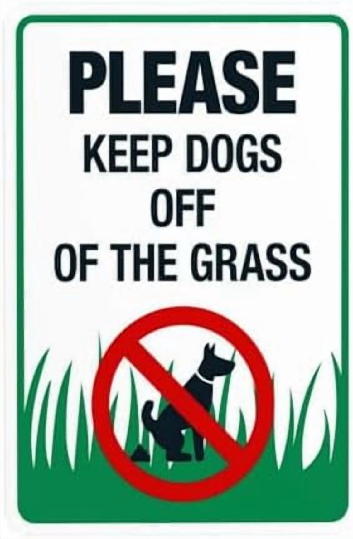 Please Keep Dogs Off The Grass With Dog Symbol Warning Sign, Keep Dog ...