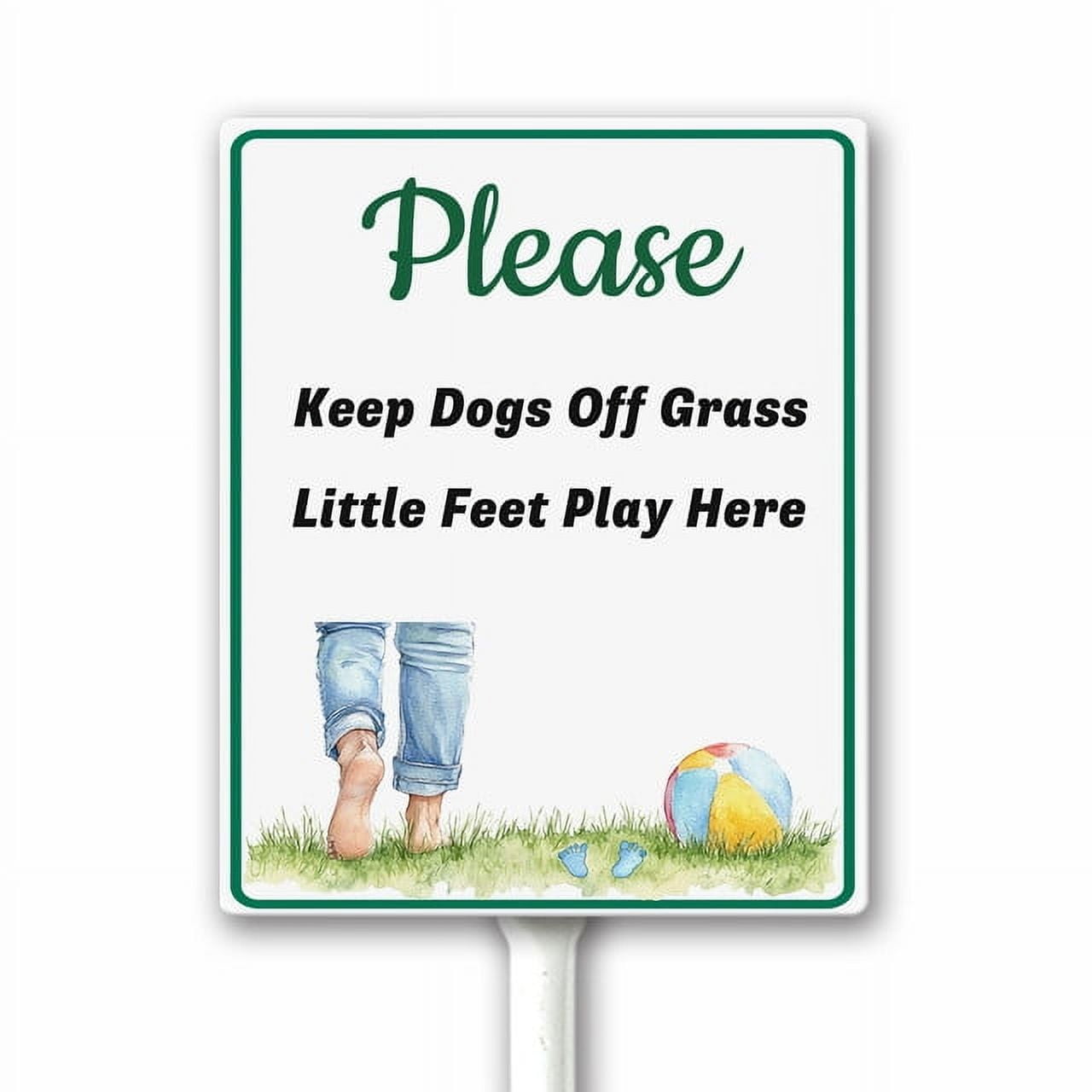 Please Keep Dogs Off Grass Family Yard Sign, Little Feet Play Here, No ...