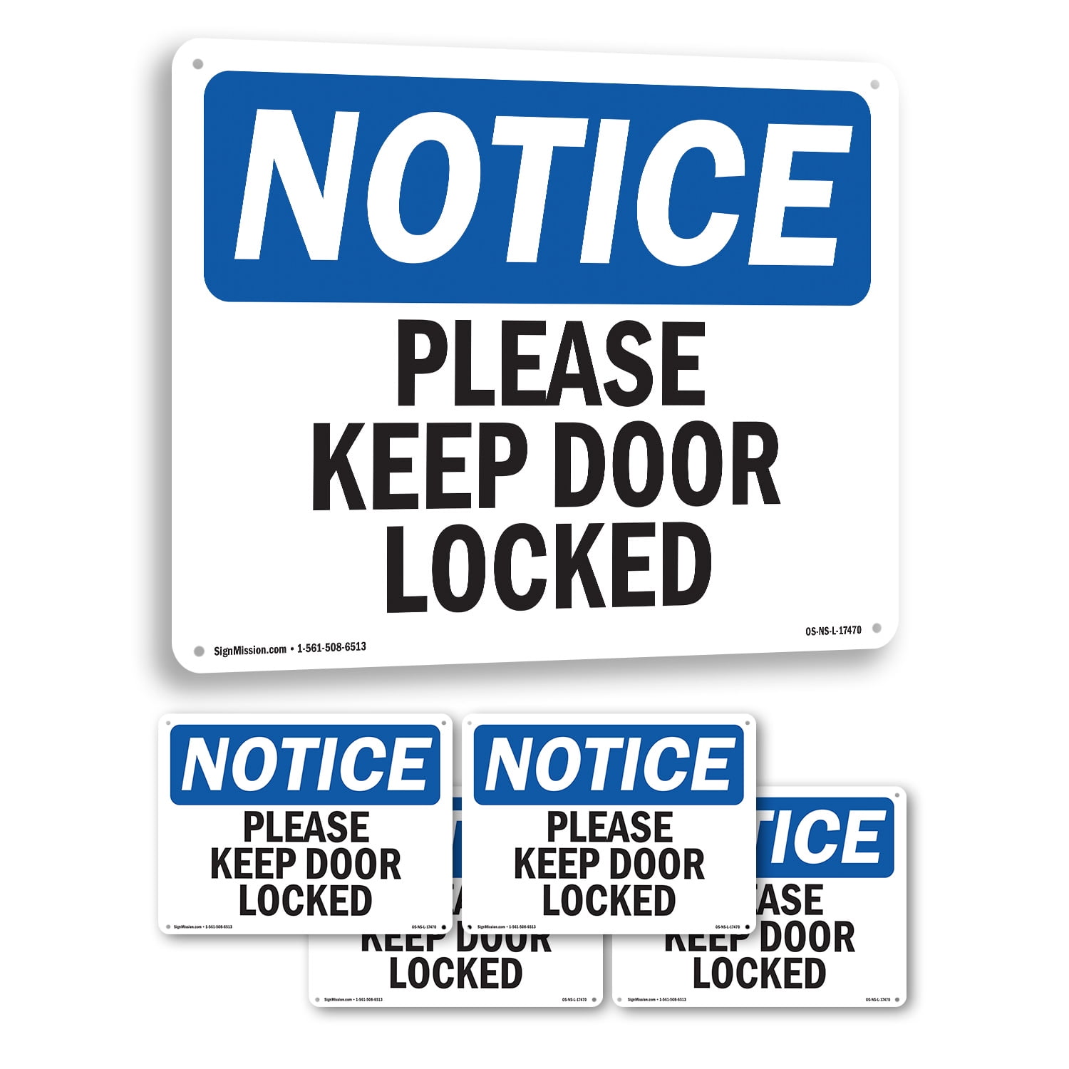 Please Keep Door Locked OSHA Notice Aluminum Sign 10 Inch x 7 Inch - 5 ...