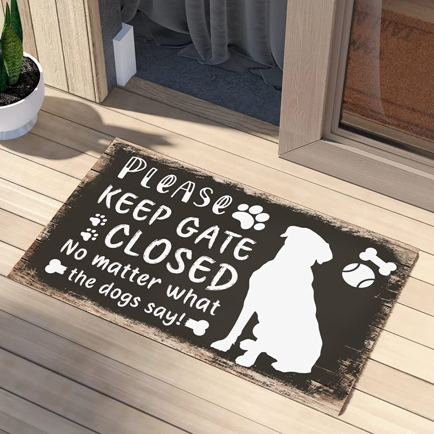 Please Keep Gate Closed Coconut Coir Entry Mat Beware of Dog Yard Front ...