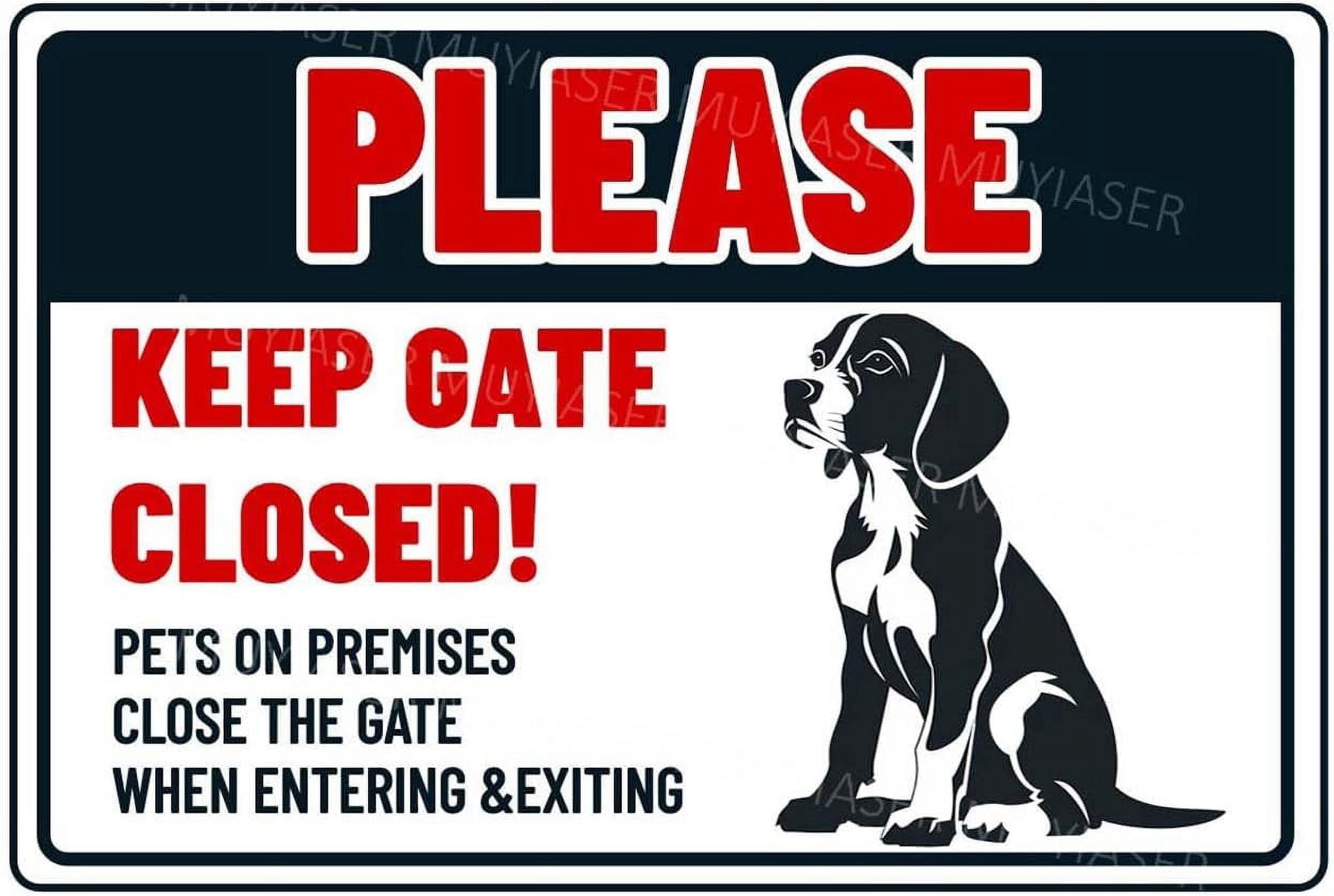 Please Keep Gate Closed Sign Beagle Dog Pets On Premises Aluminum Metal ...