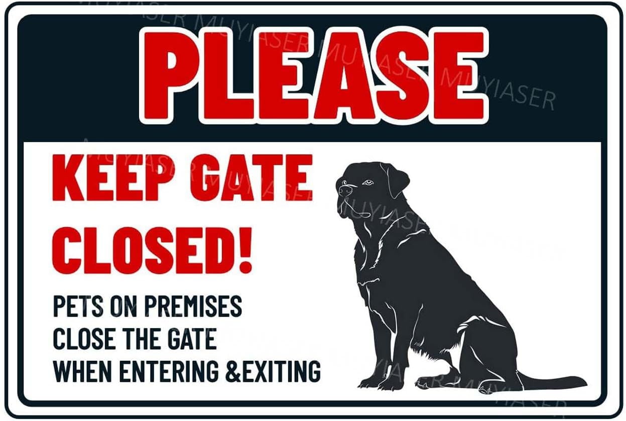 Please Keep Gate Closed Sign Rottweiler Dog Pets On Premises Metal Tin ...